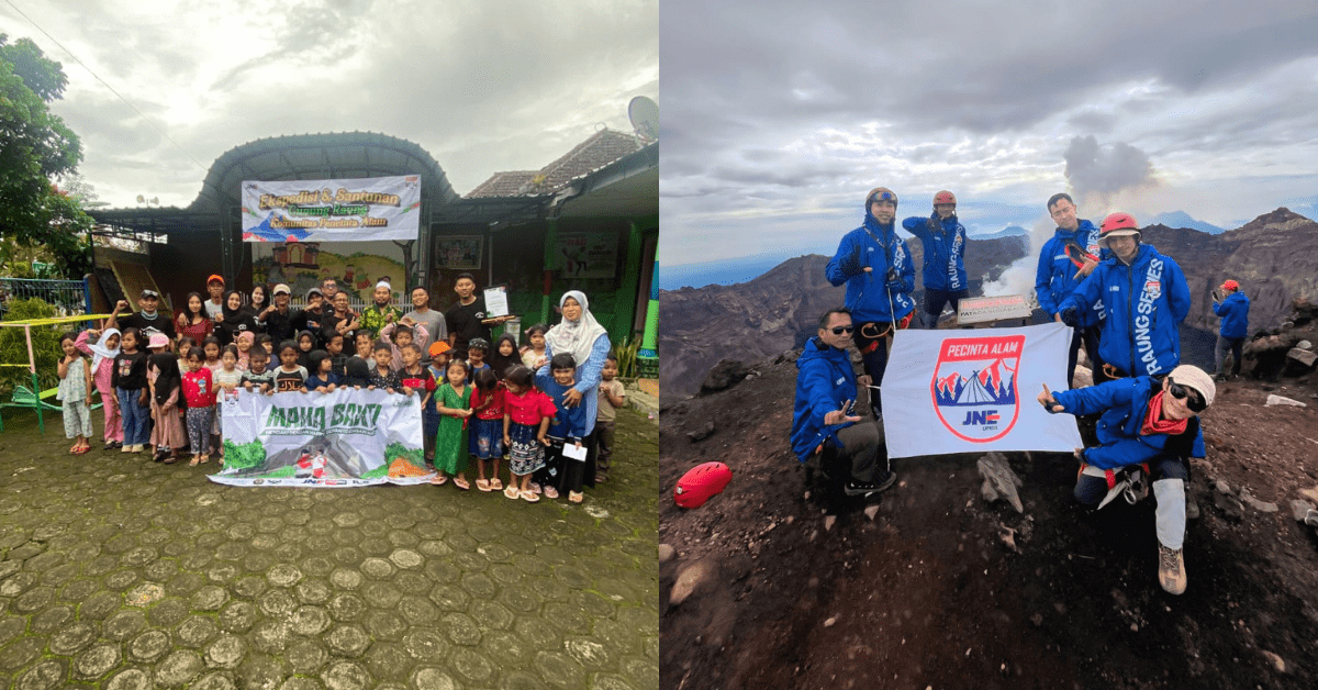Sebelum Mendaki Gunung Raung, KPA JNE Lakukan Kegiatan Sosial di Desa ...